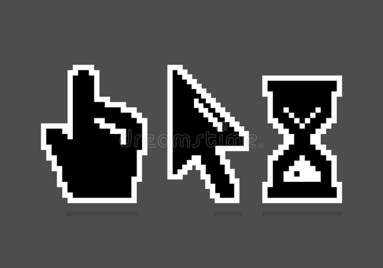 Retro Desktop Computer Cursors Stock Vector - Illustration of clock ...