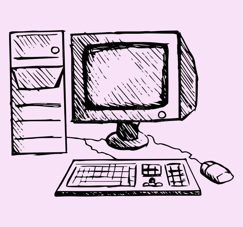 Retro Desktop Computer Monitor, Keyboard Mouse Stock Vector ... Retro Desktop Computer Monitor, Keyboard Mouse Stock Vector ...
