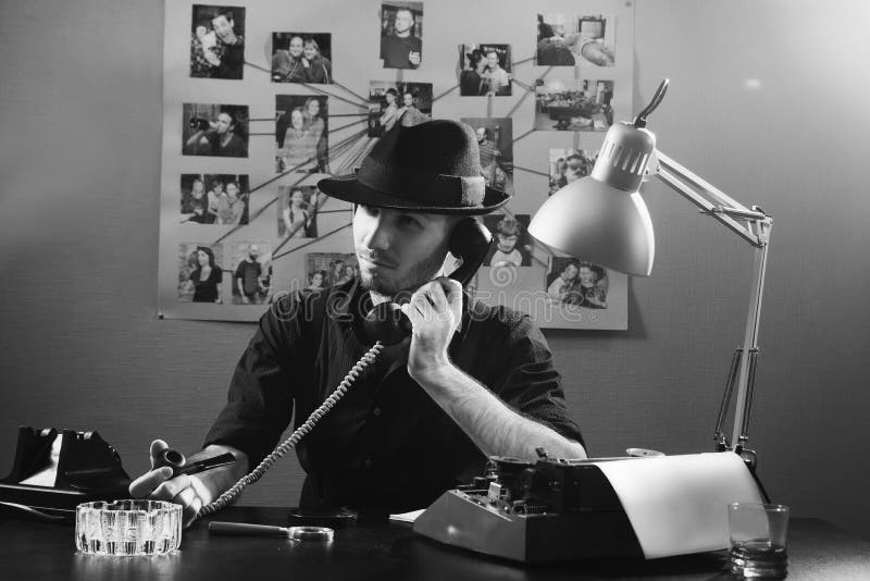 Retro Detective Agent 1950s Style. Stock Image - Image of safety, crime ...