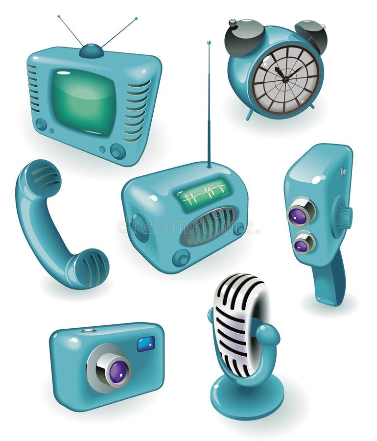 Retro devices stock vector. Illustration of broadcasting - 14554410