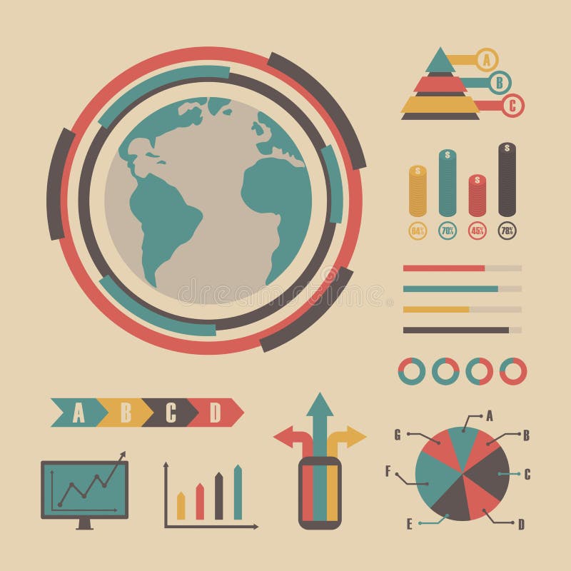 Retro- Diagramm vektor abbildung. Illustration von idee - 65846748