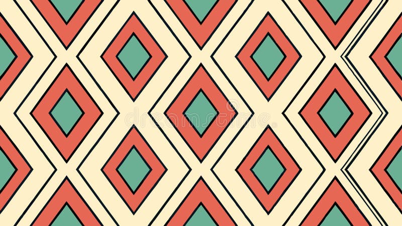 Retro Diamond Pattern, Mid-Century Modern Background Design, Vector ...