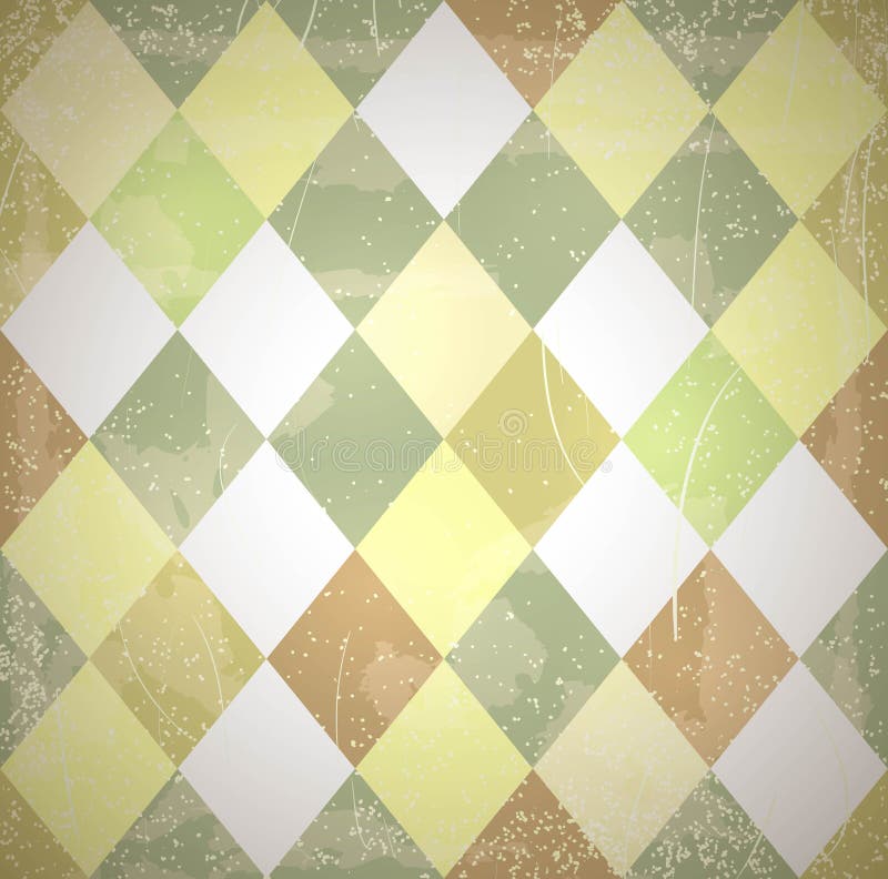 Retro Diamonds Texture with Grunge Effects. Stock Vector - Illustration ...
