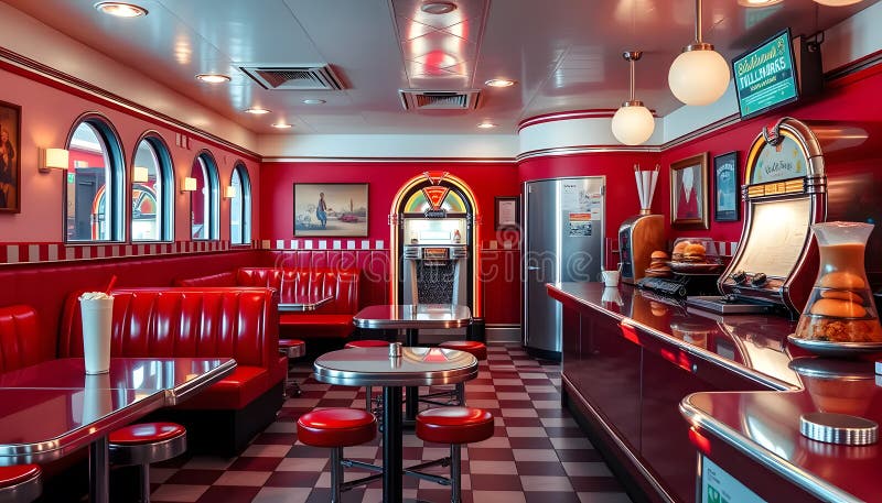 Retro Diner: a Blast from the Past Stock Illustration - Illustration of ...