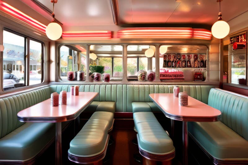 Retro Diner Booth Style Seating Jukebox Shaped Storage and a Mil Stock ...