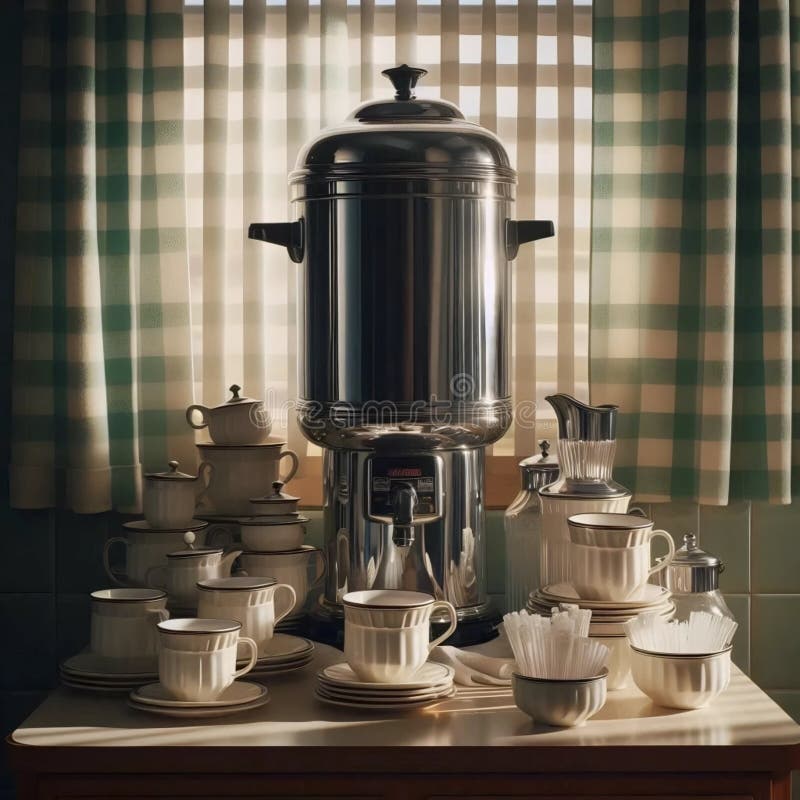 Retro Diner Coffee Service, Ai Generated Image Stock Photo - Image of ...