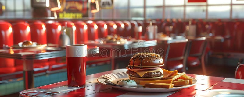 Retro Diner Menu with Classic American Dishes, 4K Hyperrealistic Photo ...