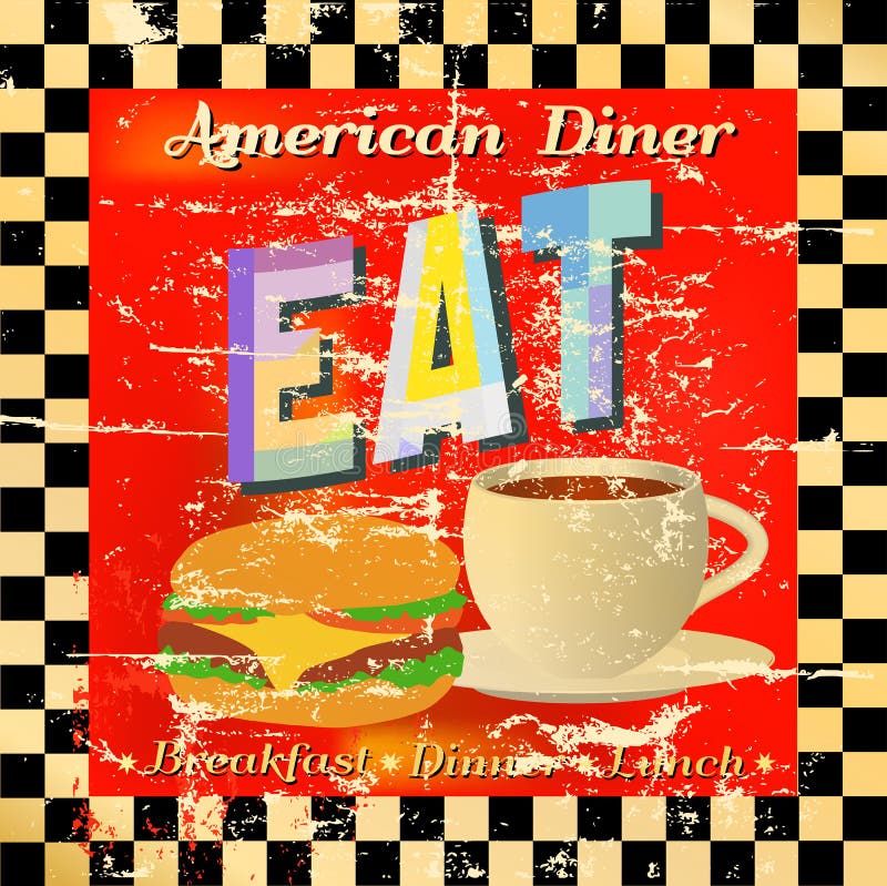 Retro Diner 1950s Style stock vector. Illustration of restaurant - 13976634