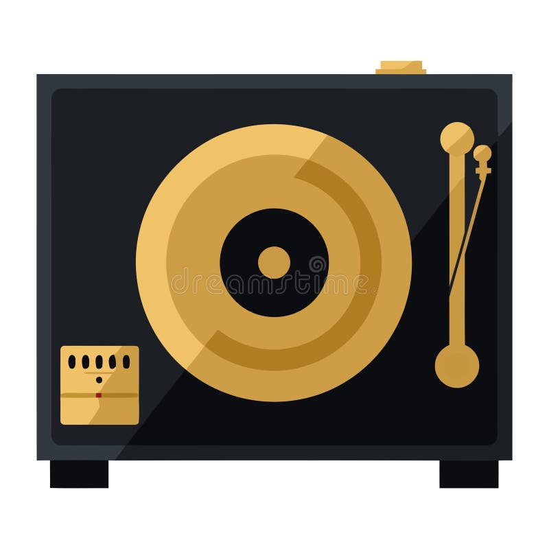 Retro Disc Golden in Console Stock Vector - Illustration of disk ...
