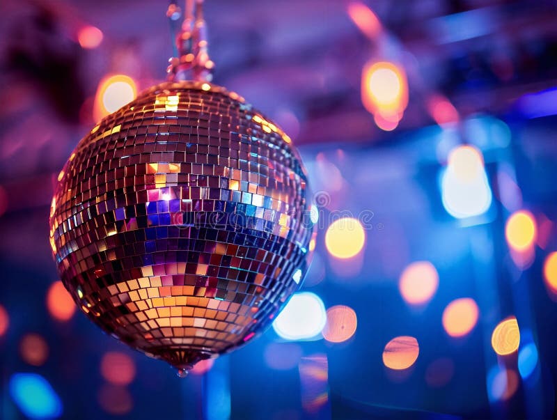 Retro Disco Ball in Night Club Stock Illustration - Illustration of ...