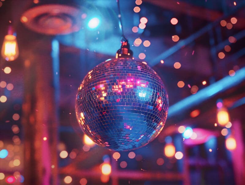 Retro Disco Ball in Style of Old Photo Stock Illustration ...