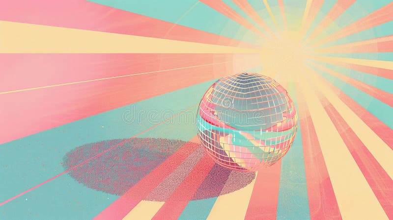 Retro Disco Ball with Sunshine Stock Image - Image of celebration, ball ...