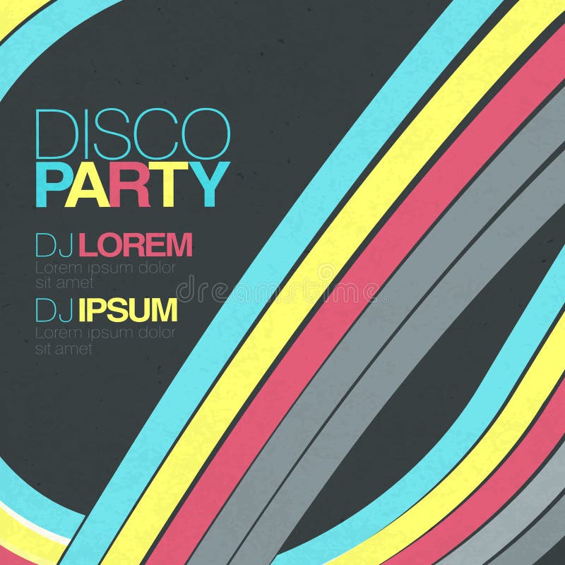 Retro disco flyer template stock vector. Illustration of musical ...