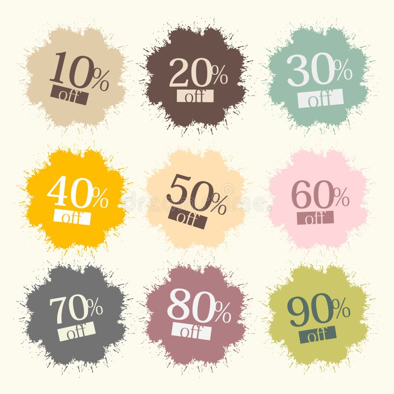 Retro Discount Labels stock vector. Illustration of offer - 41200749