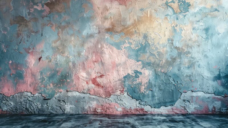 Retro Distressed Backdrop: a Hand-Painted Abstract Wall with Coarse ...