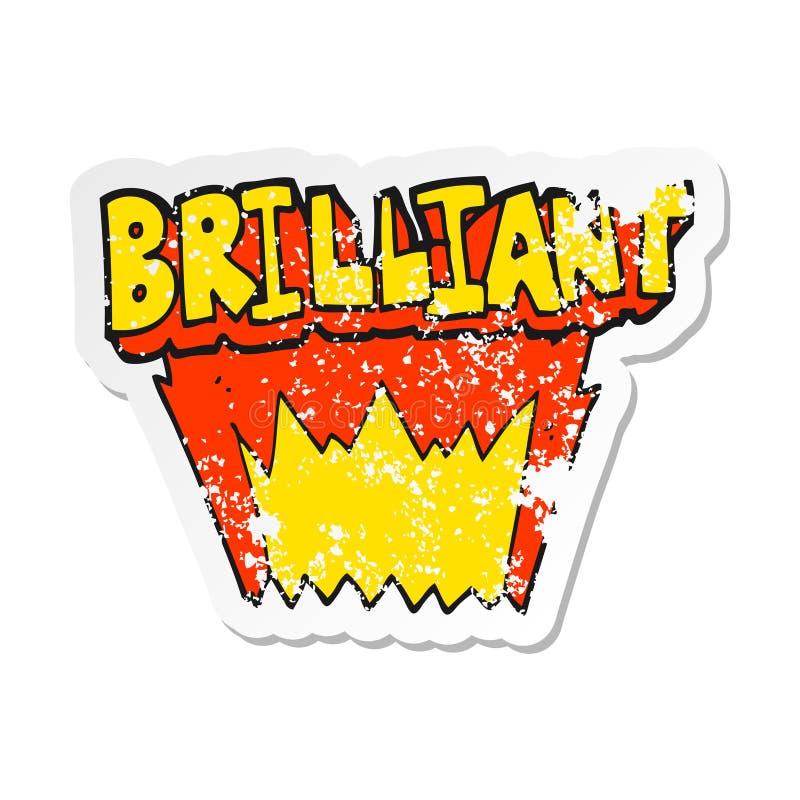 Sticker of a Brilliant Cartoon Word Stock Vector - Illustration of clip ...