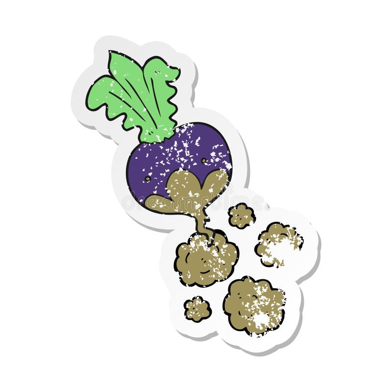 Retro Distressed Sticker of a Cartoon Beet Stock Vector - Illustration ...