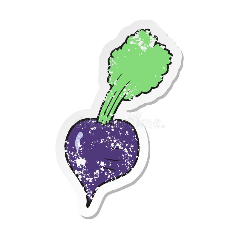 Retro Distressed Sticker of a Cartoon Beetroot Stock Vector ...