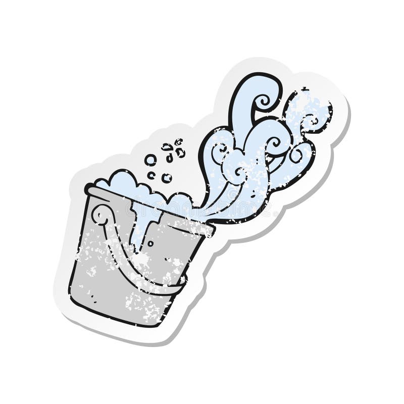 Sticker Cartoon Cleaning Bucket Suds Washing Soap Stock Illustrations ...