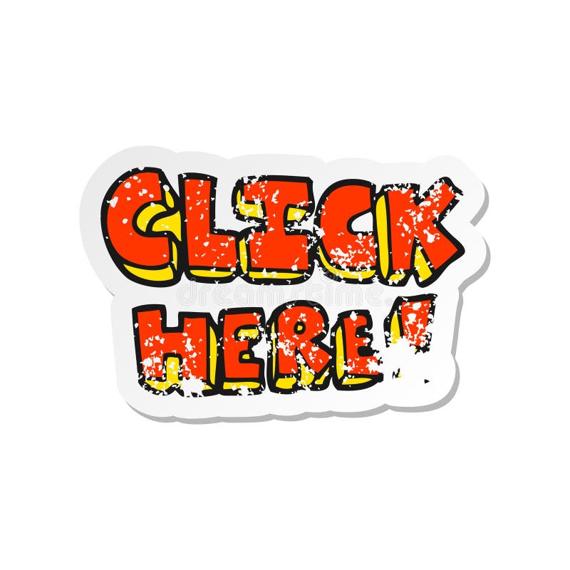 Sticker of a Click Me Cartoon Sign Stock Vector - Illustration of ...