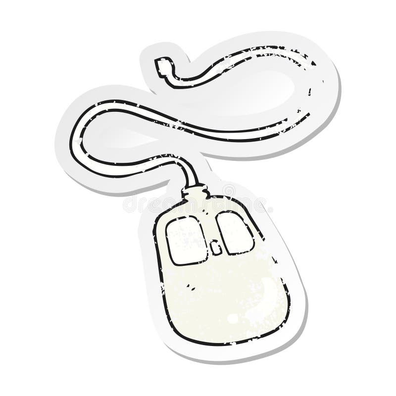 Retro Distressed Sticker of a Cartoon Computer Mouse Stock Vector ...