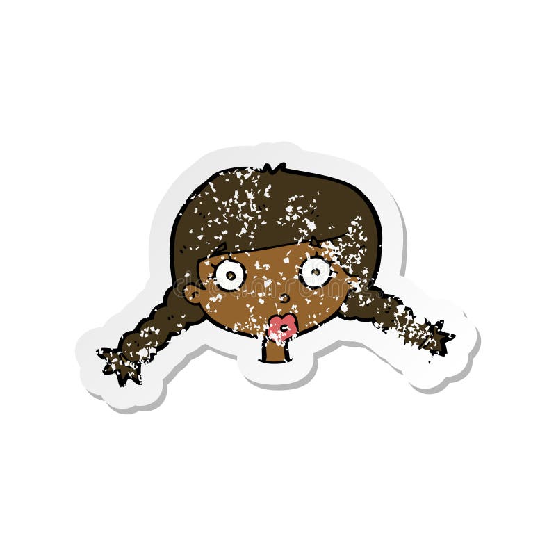 Sticker Confused Woman Female Girl Face Expression Head Cartoon ...