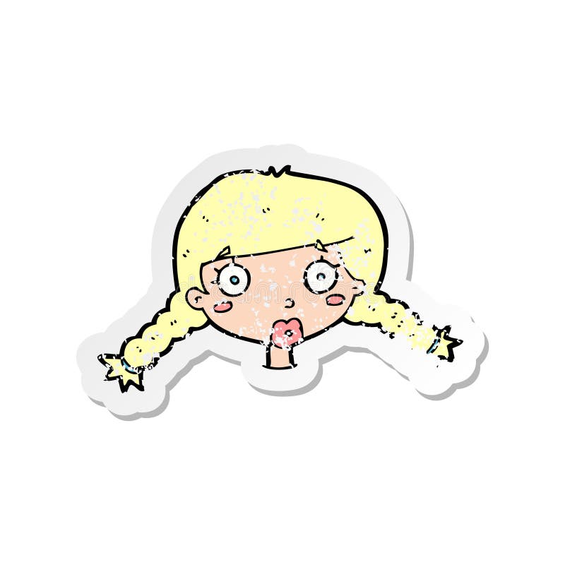 Sticker Confused Woman Female Girl Face Expression Head Cartoon ...