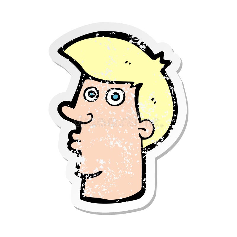 Retro Distressed Sticker of a Cartoon Confused Man Stock Vector ...