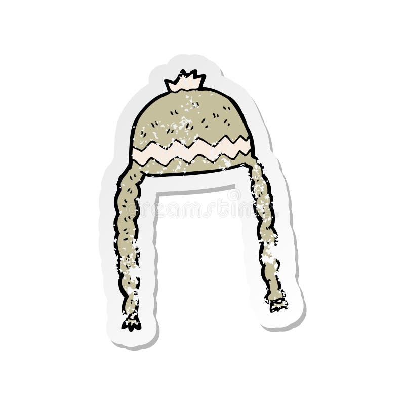 Retro Distressed Sticker of a Cartoon Cool Hat Stock Vector ...