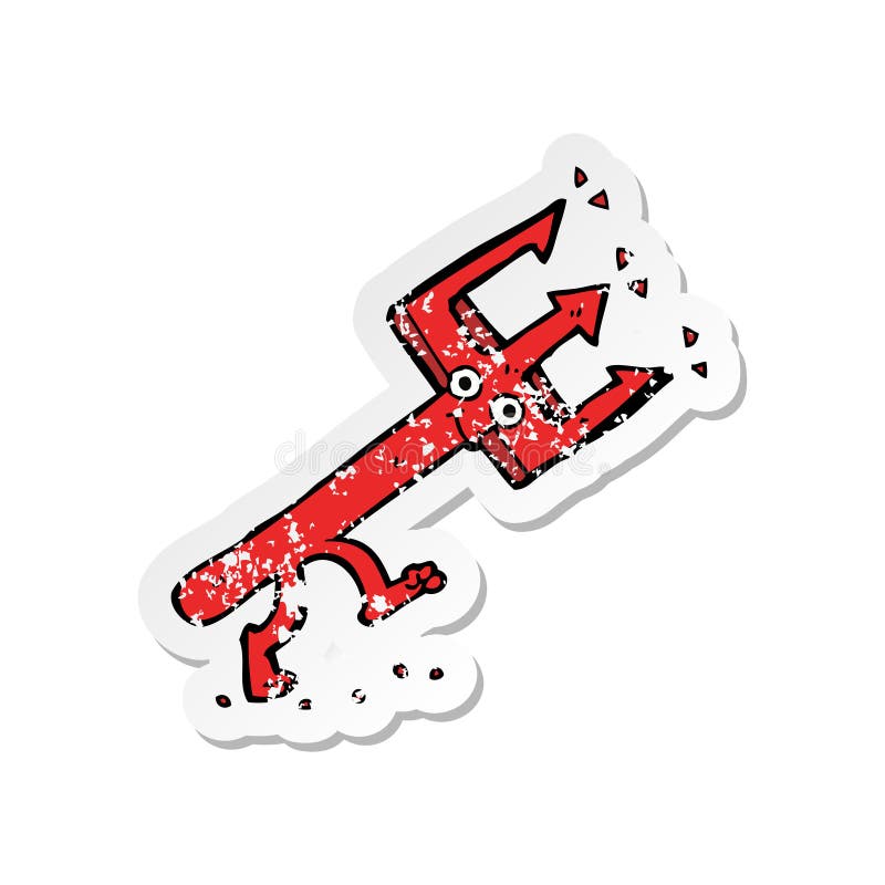 The devil with a fork stock vector. Illustration of horns - 38047838