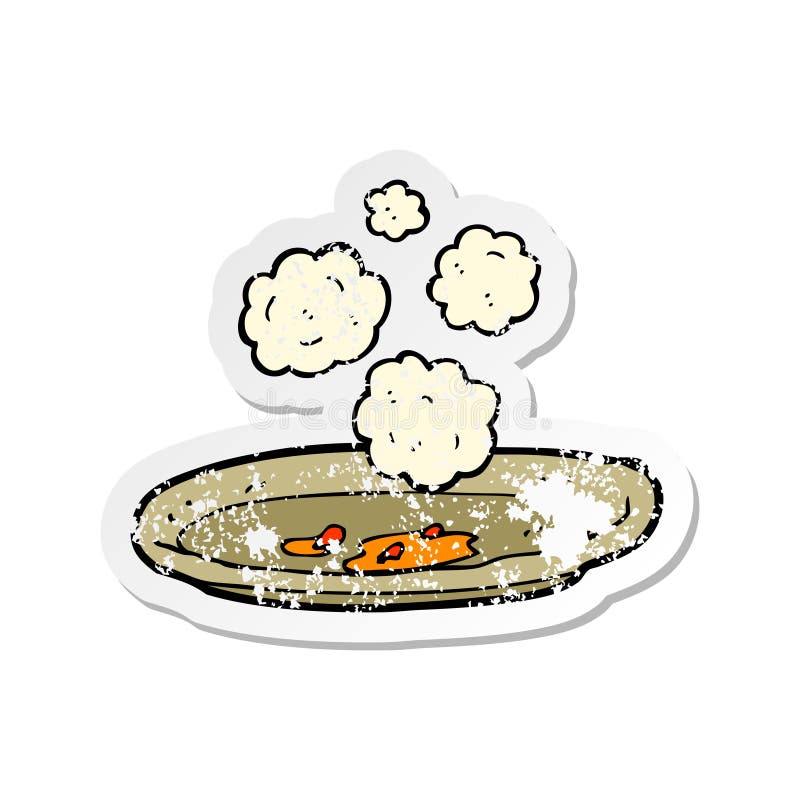 Sticker Empty Plate Food Finished Eaten Meal Cartoon Character Cheerful ...