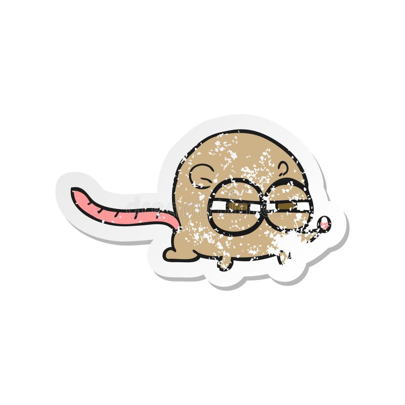 Retro Distressed Sticker of a Cartoon Evil Mouse Stock Vector ...