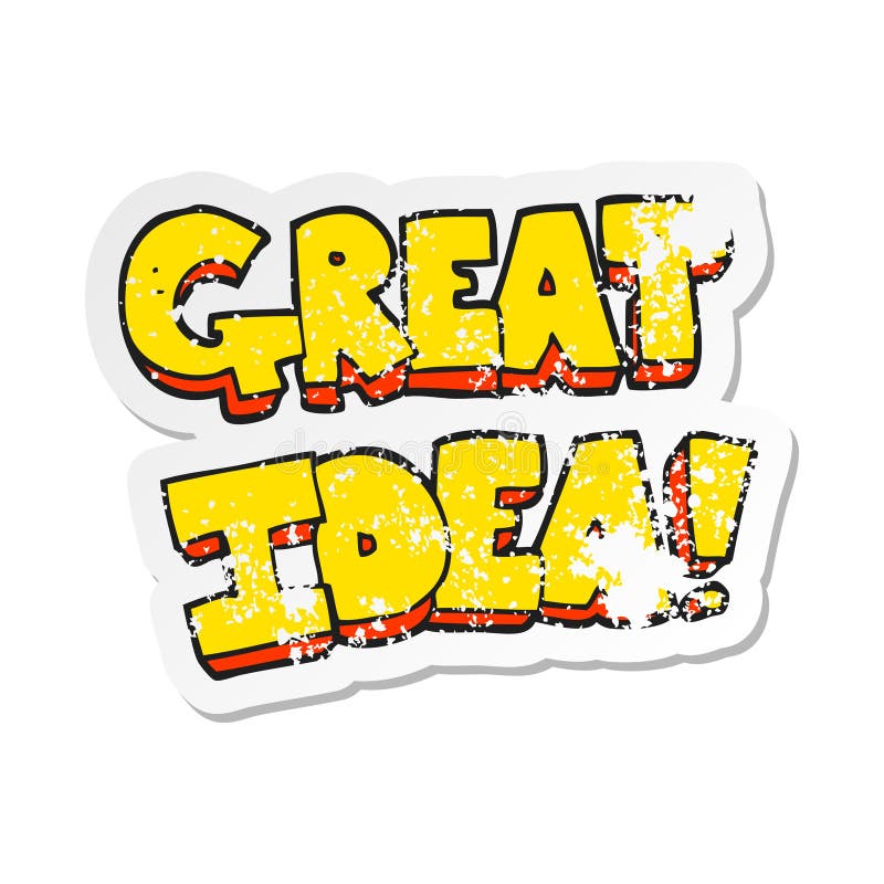 Retro Distressed Sticker of a Cartoon GREAT IDEA Symbol Stock Vector ...