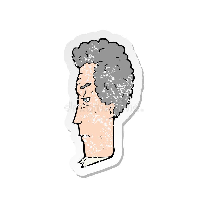 Sticker Man Male Gray Grey Haired Professor Cartoon Art Illustration ...