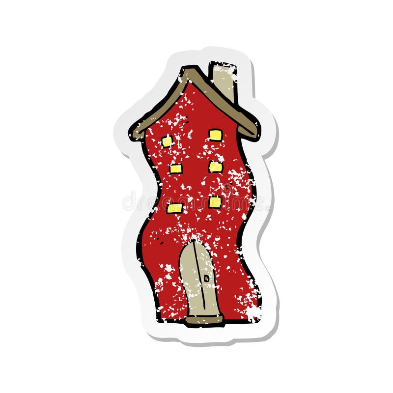 Retro Distressed Sticker of a Cartoon House Stock Vector - Illustration ...