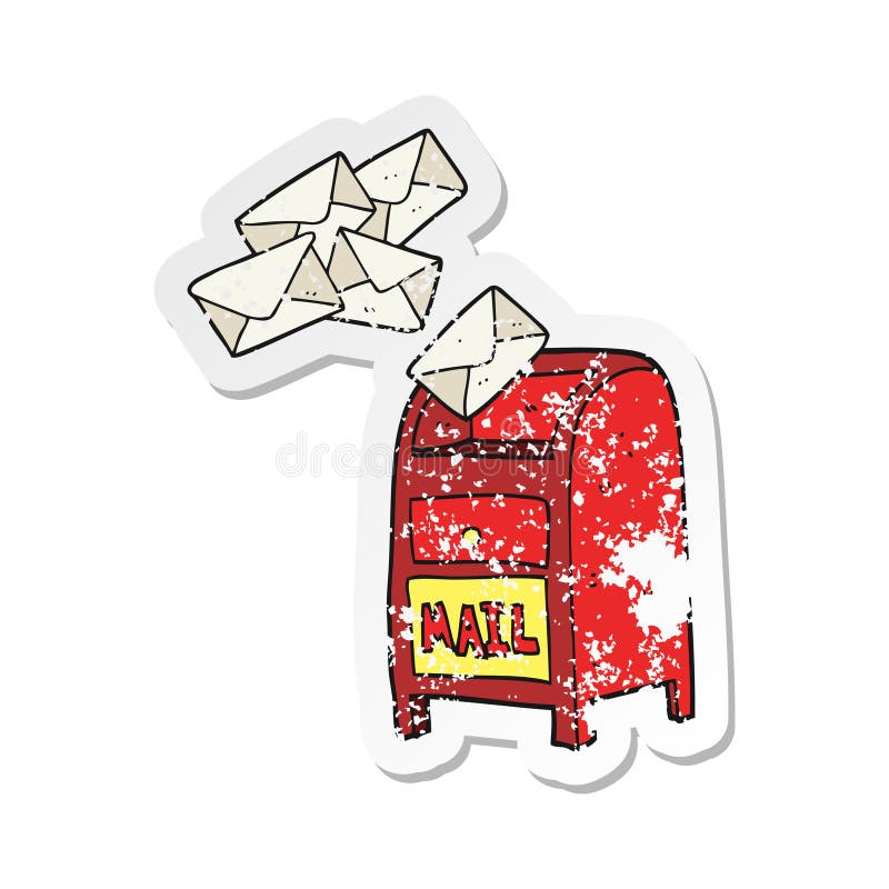 Retro Distressed Sticker of a Cartoon Mail Box Stock Vector ...