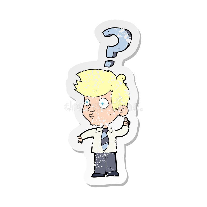 Sticker Man Male Asking Question Cartoon Art Illustration Artwork ...