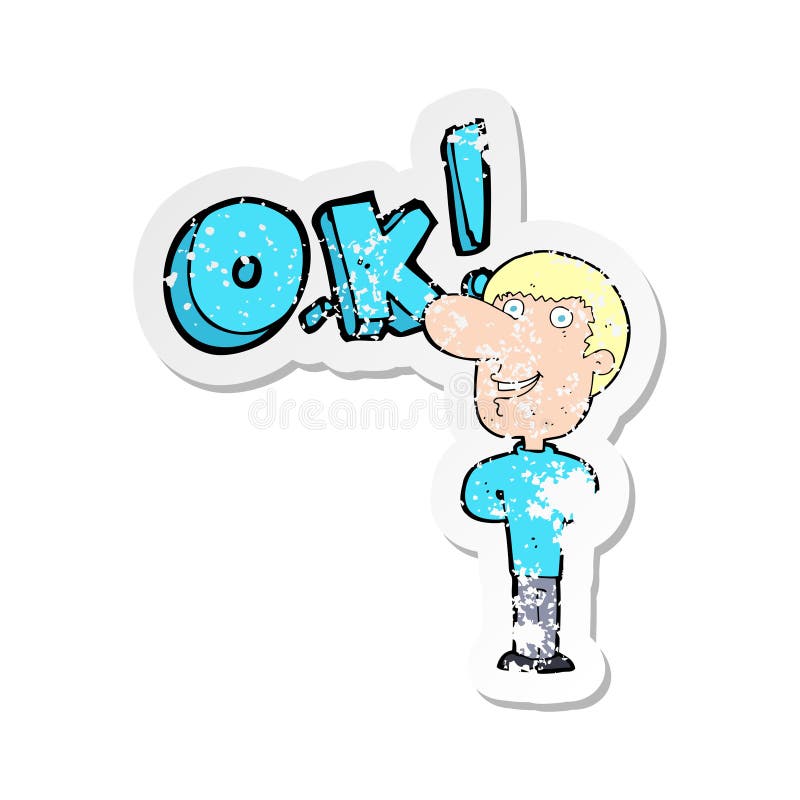 Cartoon man saying yes stock illustration. Illustration of cartoon ...