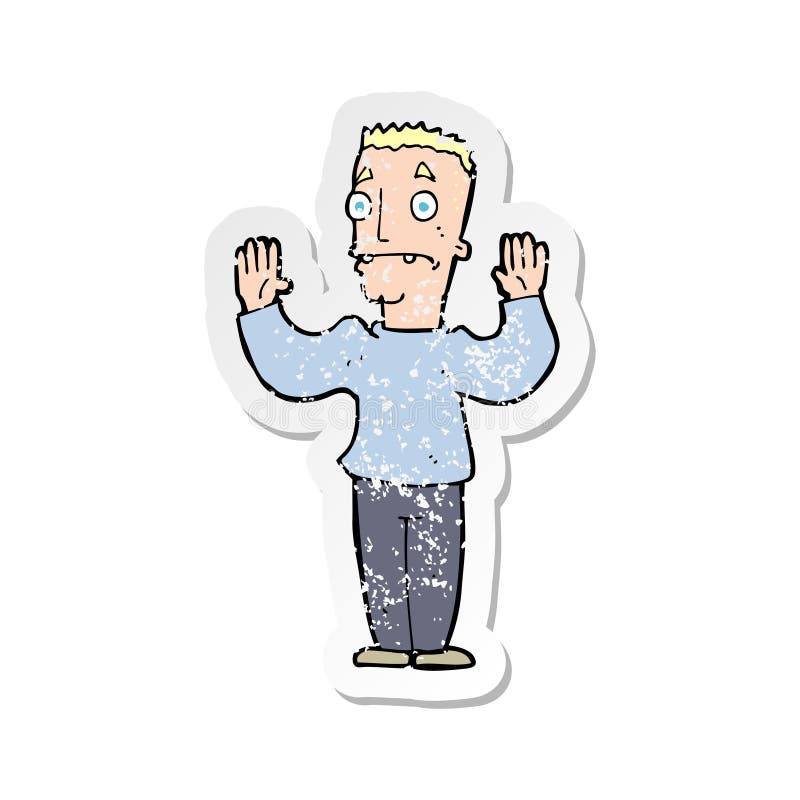 Cartoon man surrendering stock vector. Illustration of drawn - 38062508