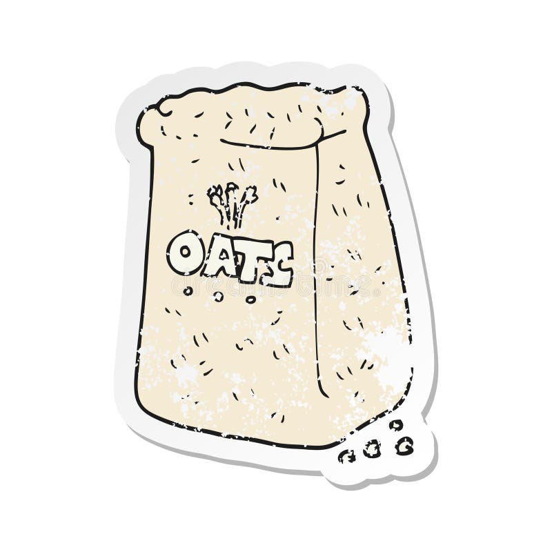 Retro Distressed Sticker of a Cartoon Oats Stock Vector - Illustration ...