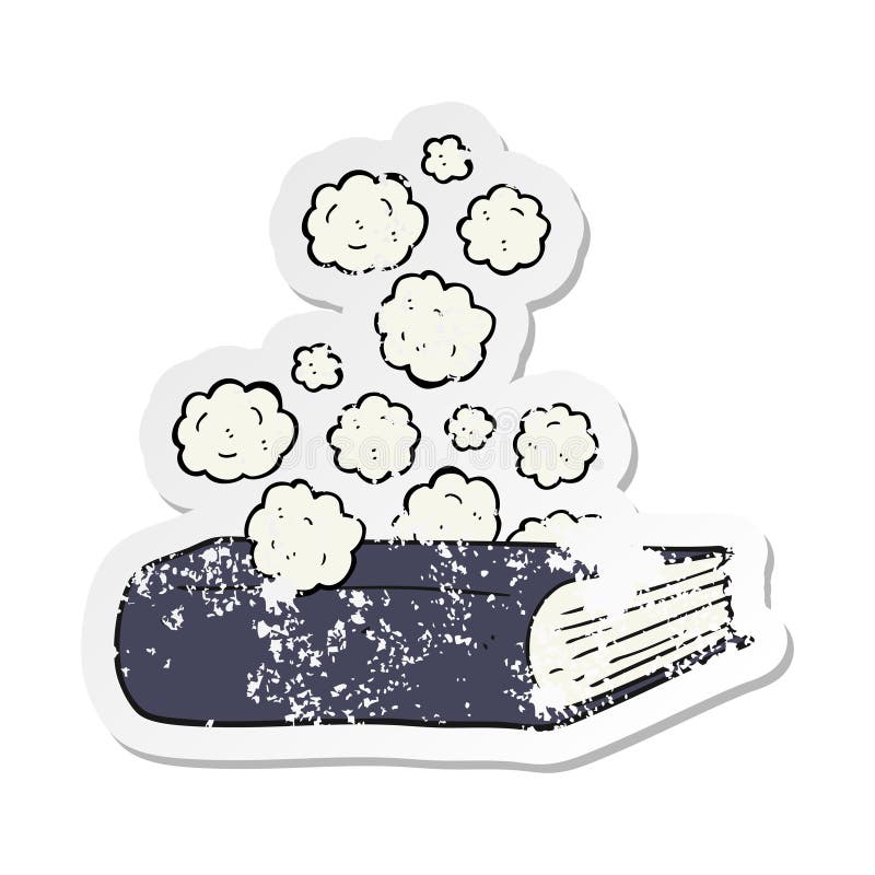 Sticker Cartoon Book Objects Old Dusty Drawing Doodle Illustration ...