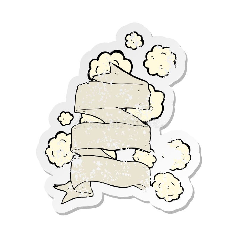 Retro Distressed Sticker of a Cartoon Old Scroll Banner Stock Vector ...