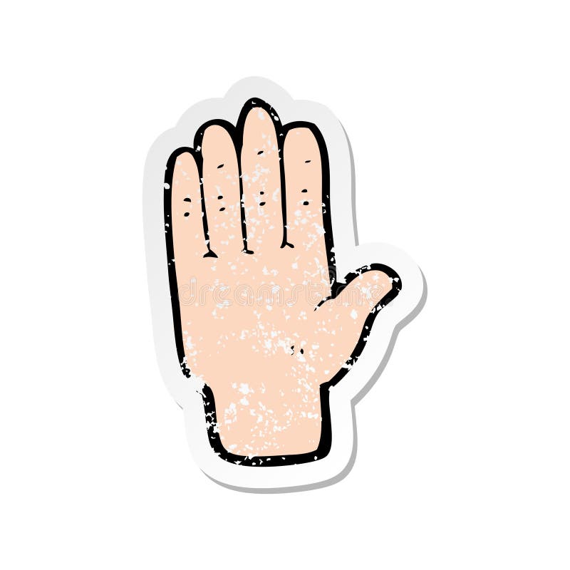 Sticker Hand Sign Symbol Open Palm Cartoon Character Cute Hand Stock ...