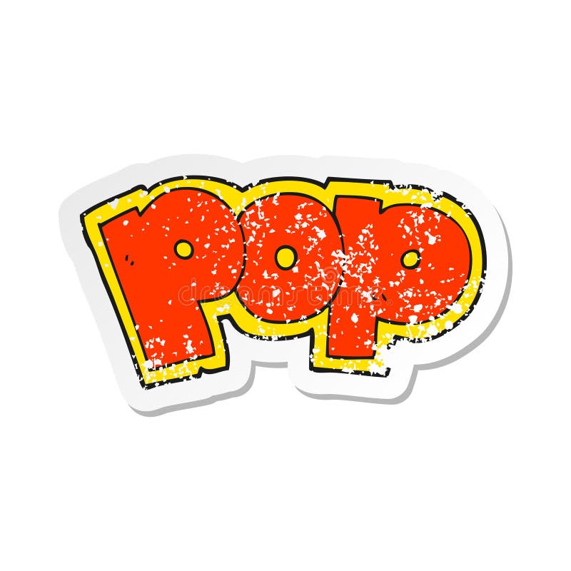 Retro Distressed Sticker of a Cartoon POP Symbol Stock Vector ...