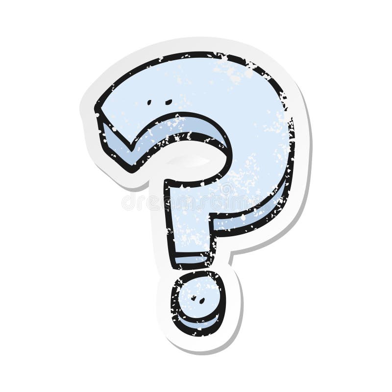 Retro Distressed Sticker of a Cartoon Question Mark Stock Vector ...
