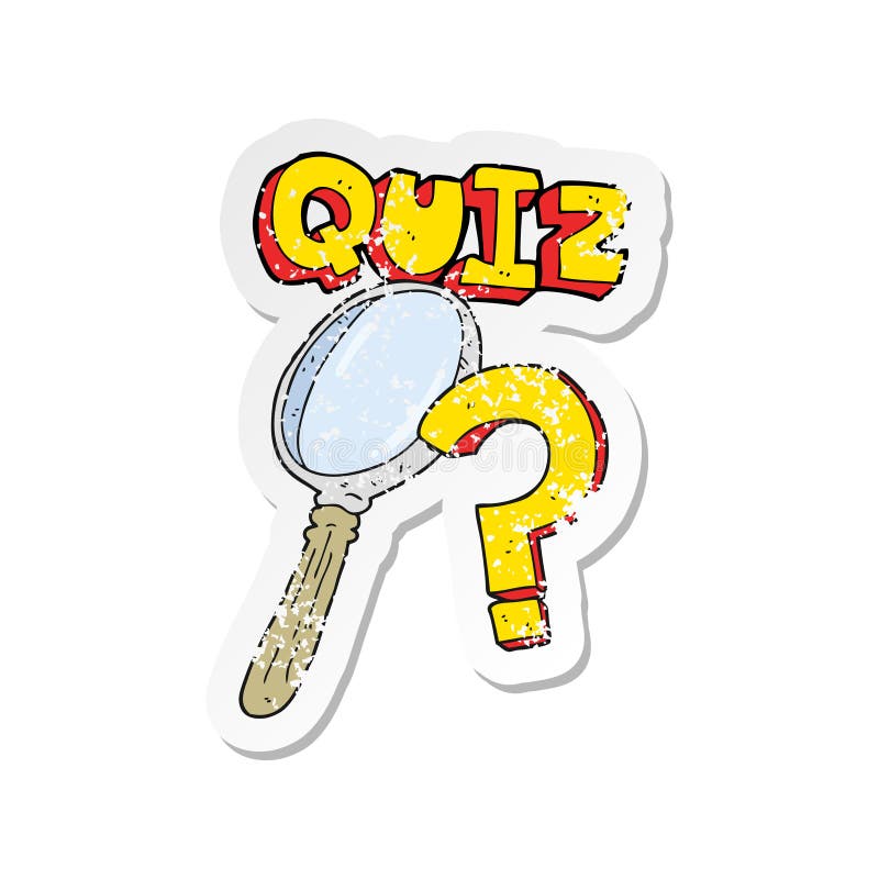 Sticker of a Quiz Sign Cartoon Stock Vector - Illustration of sign ...