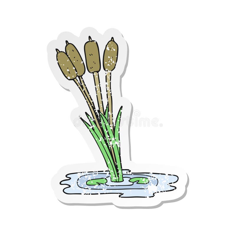 Retro Distressed Sticker of a Cartoon Reeds Stock Vector - Illustration ...