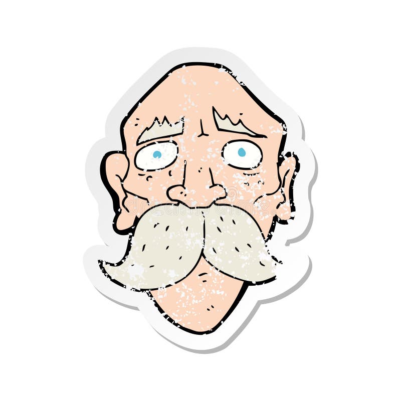 Retro Distressed Sticker of a Cartoon Sad Old Man Stock Vector ...