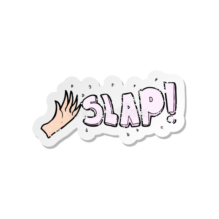 Retro Distressed Sticker of a Cartoon Slap Stock Vector - Illustration ...