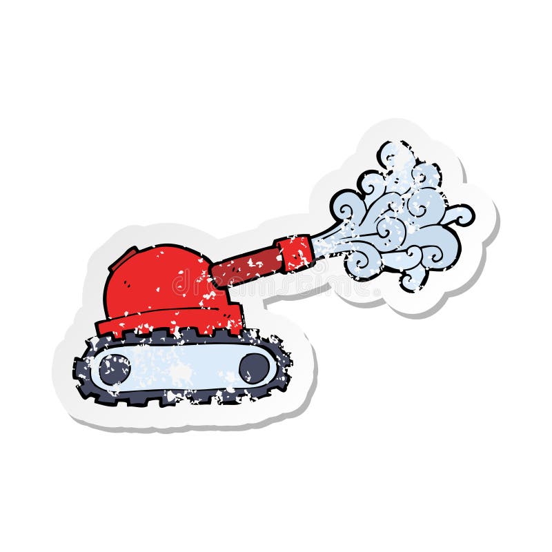 Retro Distressed Sticker of a Cartoon Tank Stock Vector - Illustration ...